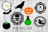 Halloween Set SVG PNG DXF Spider Bats Skull Potion Witch (127904) | Cut ...