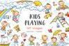 Kids playing bundle - happy kids playing different games (111522 ...
