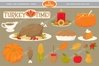 Turkey Time Thanksgiving Dinner Clipart - 18 PNG Graphics (365580 ...