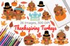 Thanksgiving Turkeys Clipart, Instant Download Vector Art (346989 ...