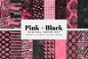 Pink & Black Digital Paper Pack