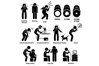 Asthma Breathing Illness Stick Figure Pictogram Icons (781386) | Icons ...