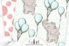 Elephant digital paper, baby boy papers, baby girl papers (231229 ...