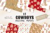 Cowboys Florals Seamless Patterns Digital Papers Western