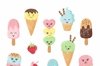 Kawaii Ice Cream Clipart Set - PNG Files - 12 Graphics (360655 ...