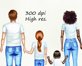 Family watercolor customizible clipart. (700530) | Illustrations ...