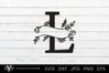 L Split Monogram Letter Handdrawn Botanical Flower Leaves (356483 ...