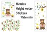 Metric height meter stickers watercolor (276261) | Illustrations ...