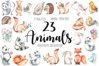Watercolor cute Animals (64122) | Illustrations | Design Bundles