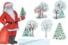 Christmas clipart, winter forest trees with Santa Claus (153299 ...