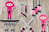 Ninja Girls Pink (75282) | Illustrations | Design Bundles