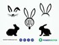 Bunny svg files. Easter bunny clipart. Bunny monogram. Easter ...