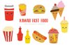 Kawaii Fast Food Vector Clipart