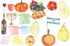 Watercolor Happy Sukkot digital clip art (124278) | Illustrations ...