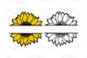 Split Sunflower svg Monogram Half Sunflower clipart cut file (916921 ...