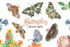 Butterfly clipart watercolor. Summer clipart with flowers (656368 ...