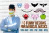10 Funny Face Mask Designs Cut File Bundle (604809) | Cut Files ...