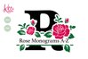 Rose Monograms - floral letters - SVG PNG (1020710) | Cut Files ...