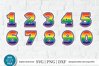 Rainbow numbers svg - a rainbow birthday numbers svg file (262088 ...