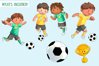 Kids Playing Soccer Clip Art Collection (255930) | Illustrations ...