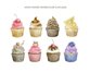 Watercolor sweet cupcakes clipart. Birthday cupcakes set. (1143036 ...