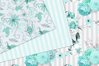 Turquoise Floral Digital Paper (475128) | Textures | Design Bundles