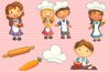 Cute Kids Cooking Illustrations (244224) | Illustrations | Design Bundles