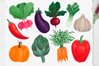 Vegetables. Clip art set