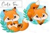 Hand drawn set cute little fox (890453) | Illustrations | Design Bundles