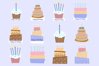 Happy Birthday Cake stickers. (902144) | Stickers | Design Bundles