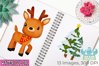 Christmas Reindeer Watercolor Clipart, Instant Download (366371 ...