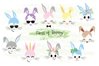 Happy Easter Bunny face Clipart brown, gray, blue, pink (191129 ...
