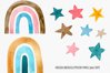 Watercolor Rainbow and Stars Clipart and Seamless Pattern (566798 ...