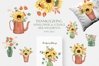 Thanksgiving Sunflower & Foliage Arrangements Clipart (1021691 ...