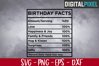 Birthday Facts SVG PNG DXF - Birthday Nutrition Facts Svg (535474 ...
