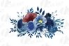 Navy blue and blush pink floral watercolor bouquets clip art (243595 ...