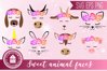 Sweet animal faces, SVG bundle (129084) | Cut Files | Design Bundles