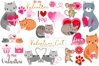 Valentine Cat Clipart (105055) | Characters | Design Bundles