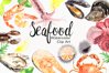 Watercolor Seafood Clip Art Set (48296) | Illustrations | Design Bundles