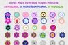 Flowers, mandalas and monogram frames creator pack. (24545 ...