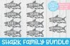 Shark Family Bundle SVG DXF EPS PNG Cut Files (152503) | Cut Files ...