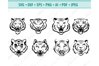 Tiger Face SVG, Head of a tiger clipart, Cats Dxf, Png, Eps (413226 ...