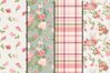 Shabby chic pink roses seamless digital paper pack (54869 ...