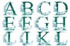 Sublimation Alphabet , Floral Letters Turquoise Eucalyptus (1230112 ...