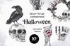 Spooky Halloween clipart Watercolor Illustrations set (1013875 ...