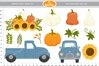 Pumpkin Truck Clipart Set - Autumn Graphics Bundle - PNG (293058 ...