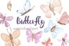 Watercolor butterfly clipart, pastel delicate butterfly (1203293 ...