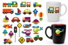 Transportation vehicles clip art graphics bundle (76626 ...