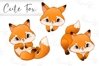 Hand drawn set cute little fox (890453) | Illustrations | Design Bundles