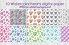 Valentine's Day Clipart & Digital Paper - Watercolor Hearts (1144338 ...